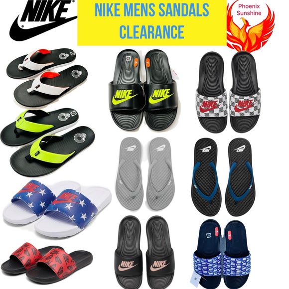 Nike | Shoes | Clearance Bundle Of 5 Pairs New Nike Mens Slide Sandals ...